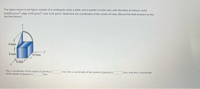 Solved The object shown in the figure consists of a | Chegg.com