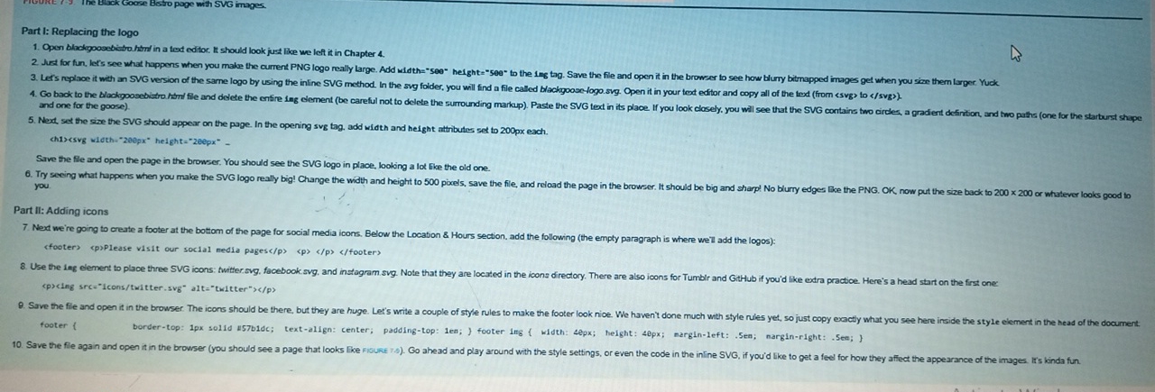 Solved Part I: Replacing the logo and one for the goose).5. | Chegg.com