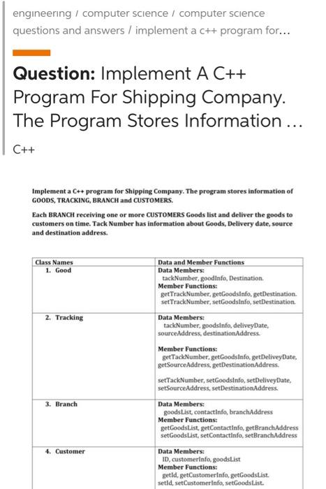 Solved engineering / computer science / computer science | Chegg.com