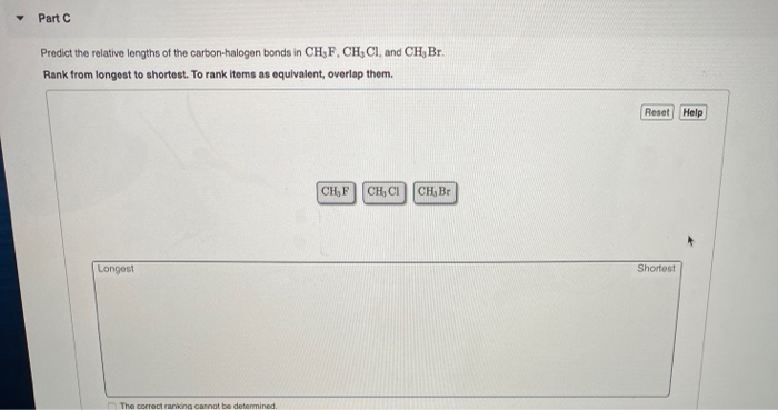 Solved Part A Predict the relative lengths of the bonds in | Chegg.com