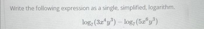Solved Write the following expression as a single, | Chegg.com