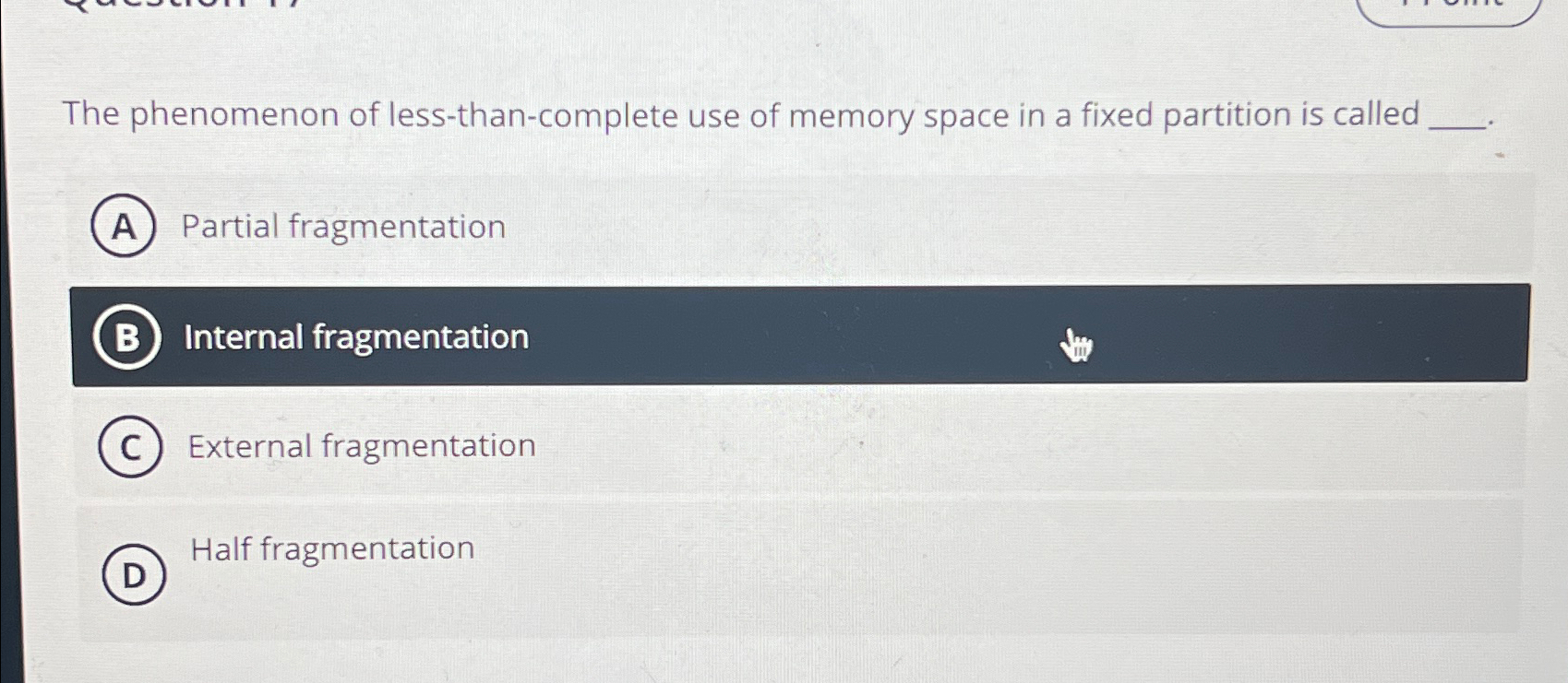 Solved The phenomenon of less-than-complete use of memory | Chegg.com