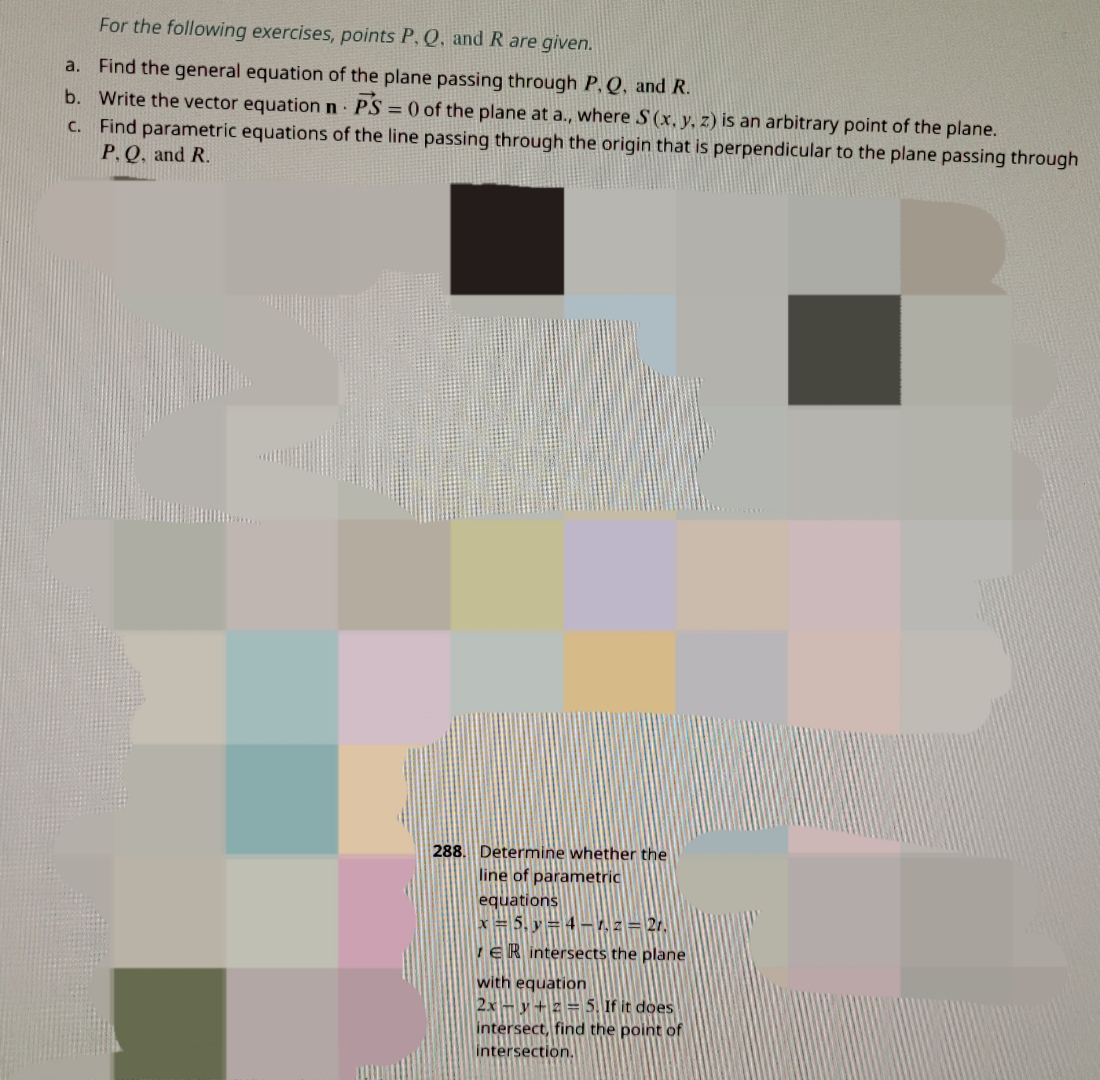 Solved For the following exercises, points P,Q, ﻿and R ﻿are | Chegg.com