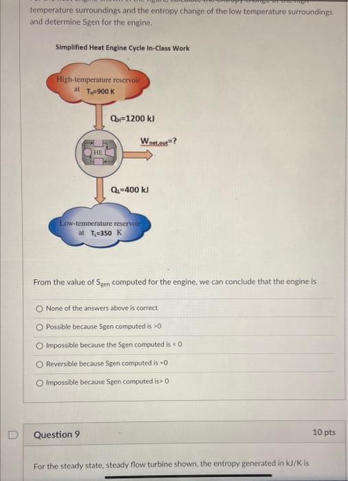 Solved temperature surroundings and the entropy change of | Chegg.com