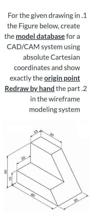 Solved For the given drawing in 1 ﻿the Figure below, create | Chegg.com