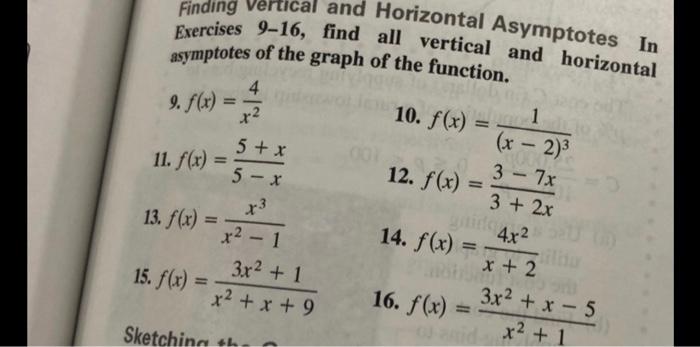 Solved Finding Vertical and Horizontal Asymptotes In | Chegg.com Solved Finding Vertical and Horizontal Asymptotes In | Chegg.com