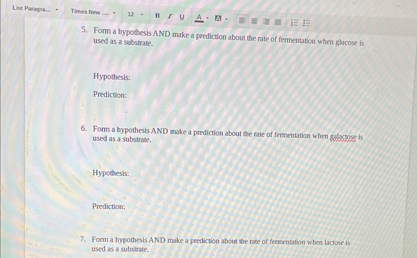 Solved Form a hypothesis AND make a prediction about the | Chegg.com