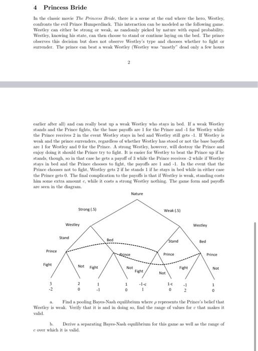 Solved 4 Princess Bride In the classic movie The Princess | Chegg.com