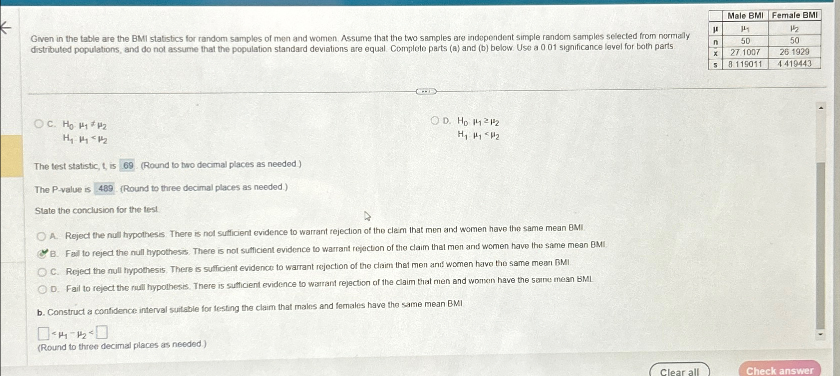 Solved Please just complete part B i just need the answer | Chegg.com
