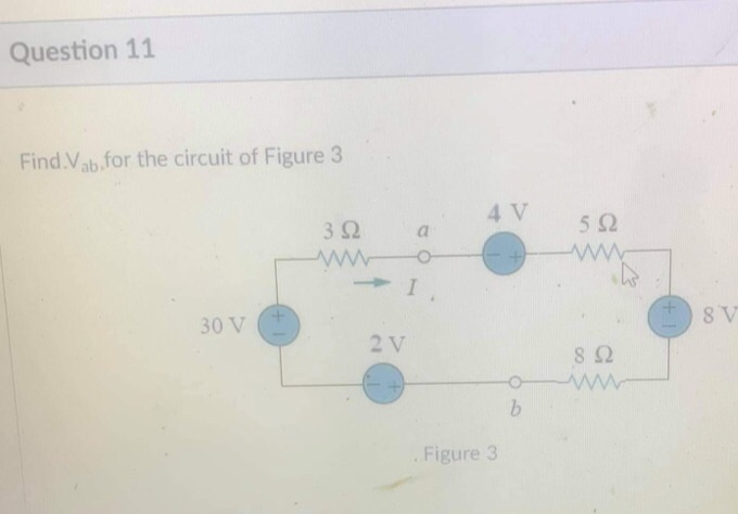 Solved Question 11 Find Vab for the circuit of Figure 3 4 V | Chegg.com