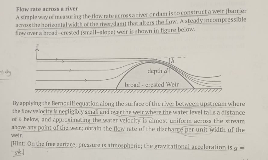 Solved Flow rate across a riverA simple way of measuring the | Chegg.com