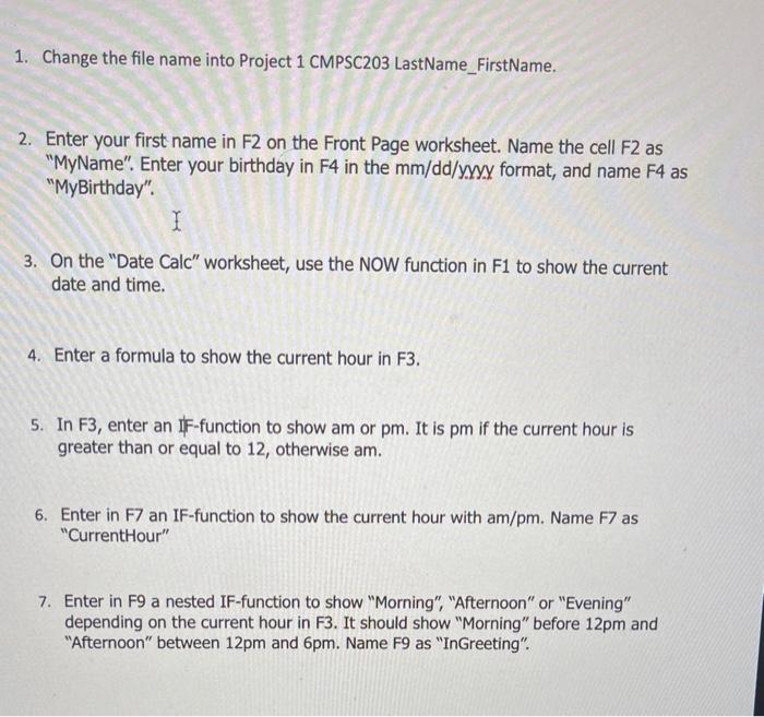 Solved 1. Change the file name into Project 1 CMPSC203 | Chegg.com