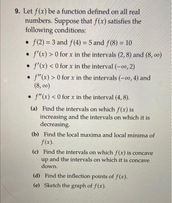 Solved Let f(x) be a function defined on all real numbers. | Chegg.com