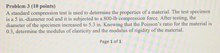 Solved Problem 3 (10 points) A standard compression test is | Chegg.com