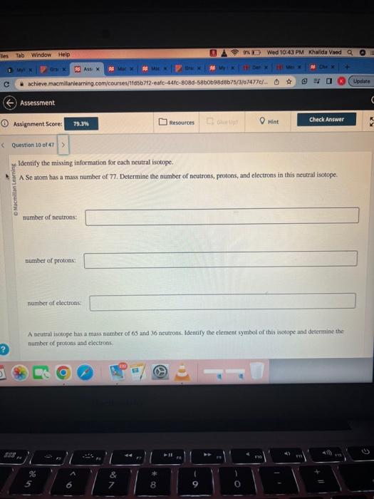 Solved Identify the missing information for each neutral | Chegg.com