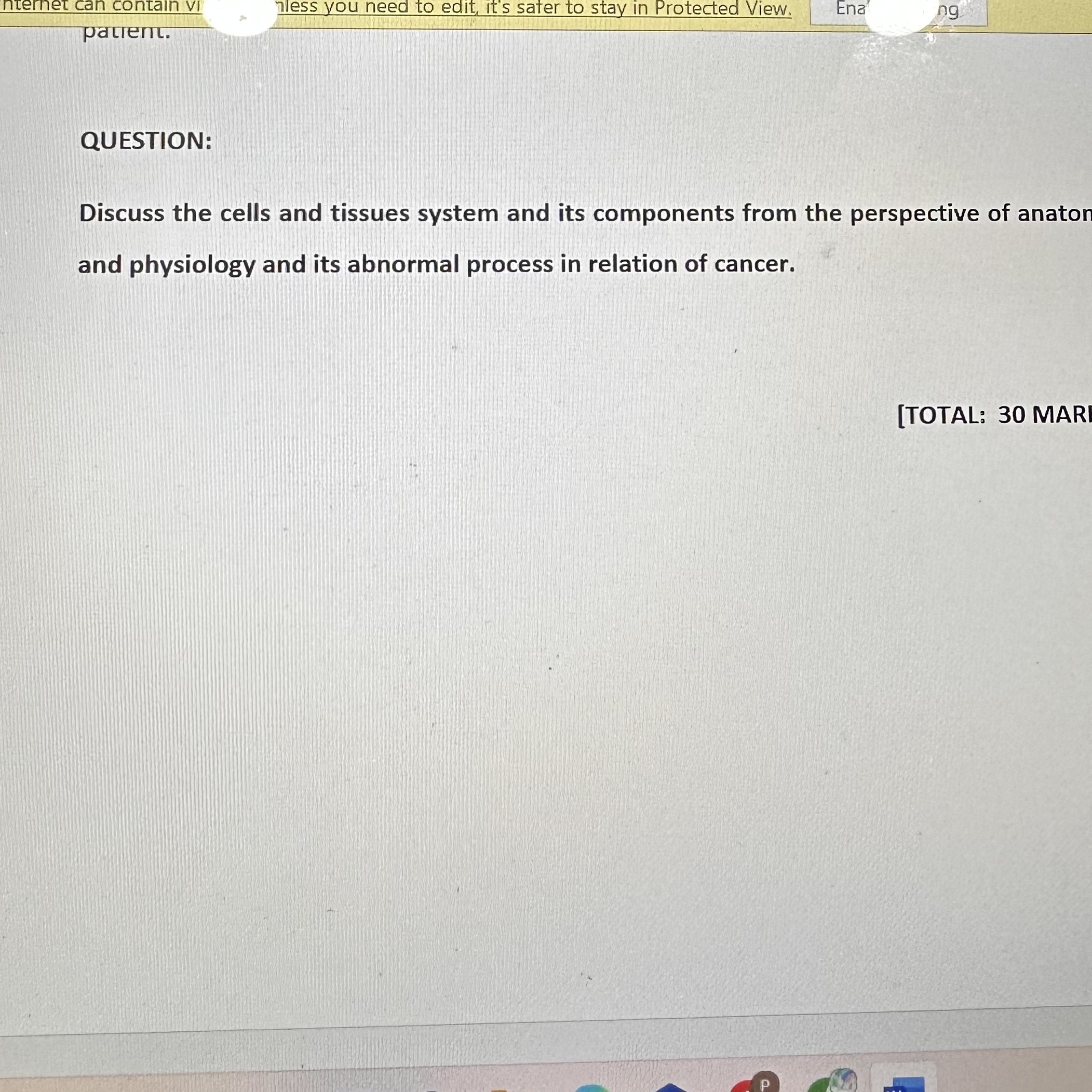 Solved QUESTION:Discuss the cells and tissues system and its | Chegg.com