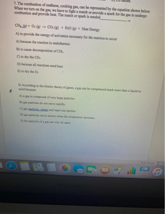 Solved 7. The combustion of methane, cooking gas, can be | Chegg.com