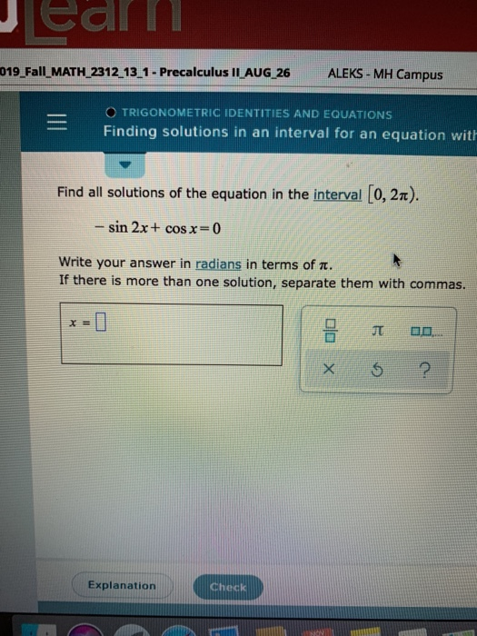 Solved J - - 19 Fall MATH 2312 13_1- Precalculus II AUG 26 | Chegg.com