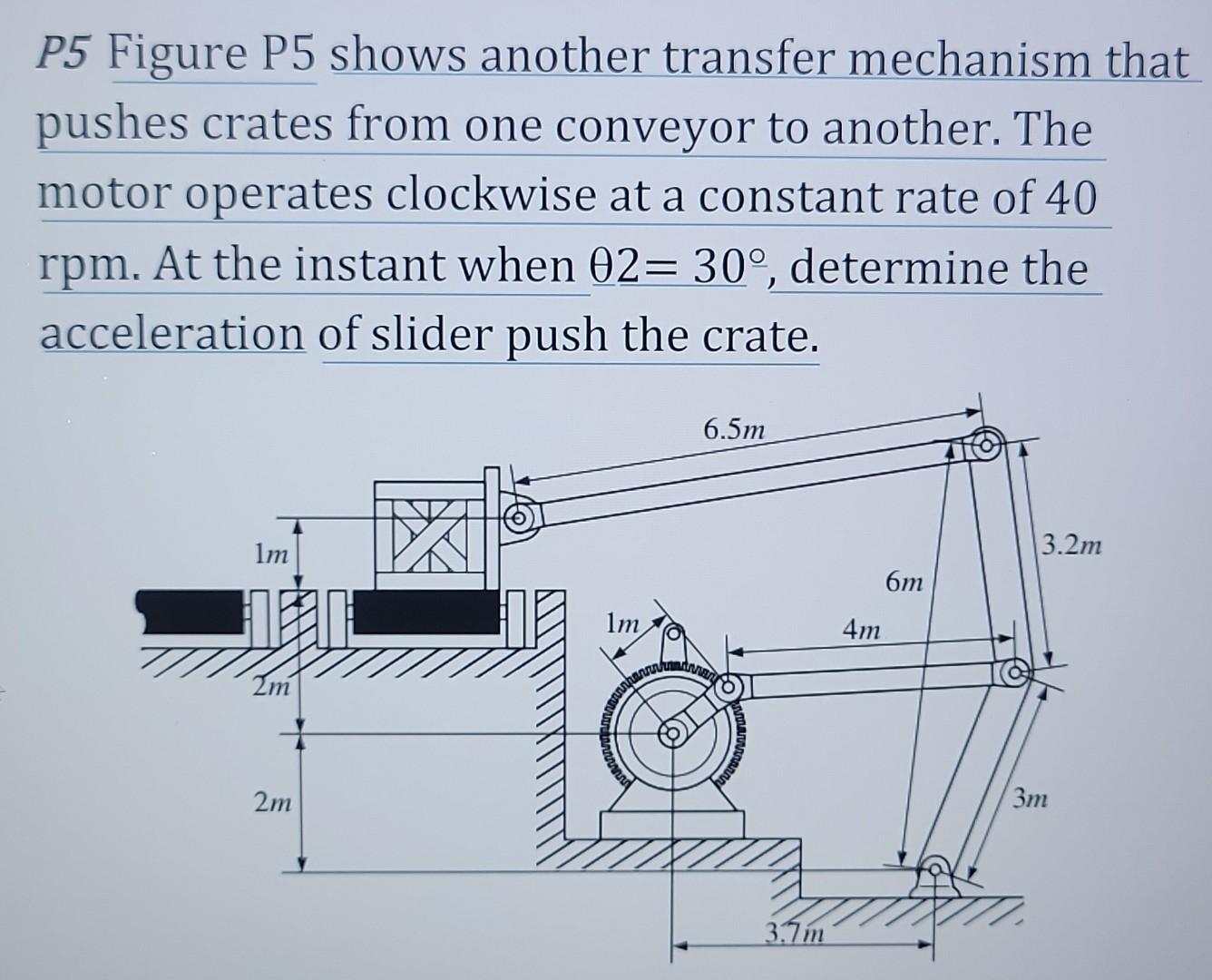 Solved P5 Figure P5 shows another transfer mechanism that | Chegg.com
