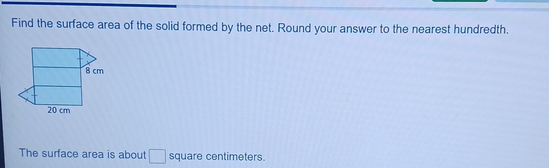 Solved Find the surface area of the solid formed by the net. | Chegg.com
