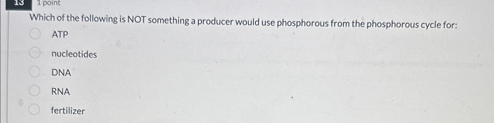 Solved 1 ﻿pointWhich of the following is NOT something a | Chegg.com