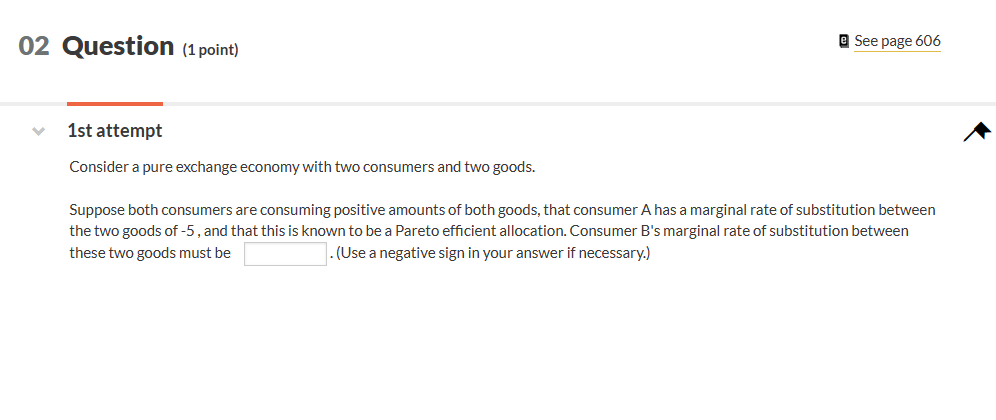 Solved 1st attemptConsider a pure exchange economy with two | Chegg.com