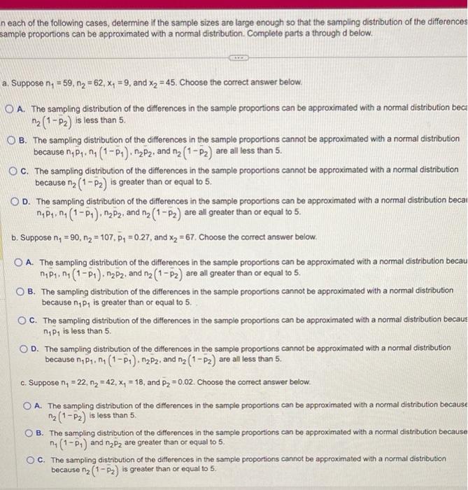 Solved n each of the following cases, determine if the | Chegg.com
