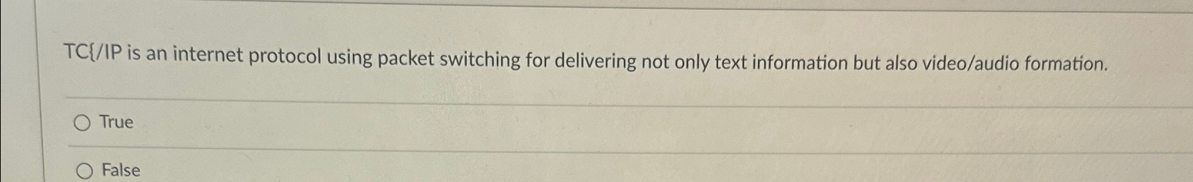 Solved TC{/IP is an internet protocol using packet switching | Chegg.com