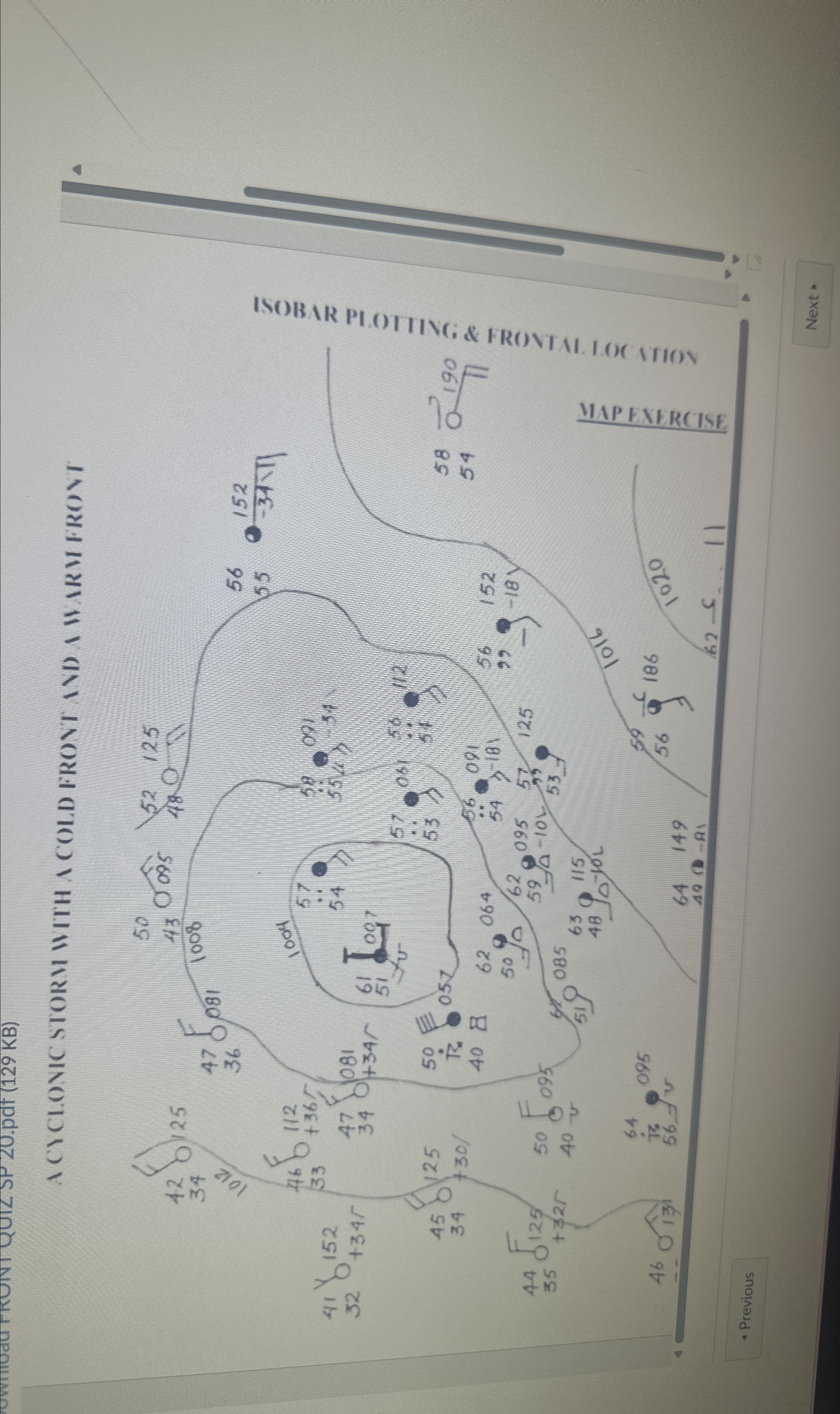 Solved Draw a warm and cold front in the appropiate | Chegg.com