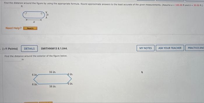 Solved Find the distance around the figure by using the | Chegg.com