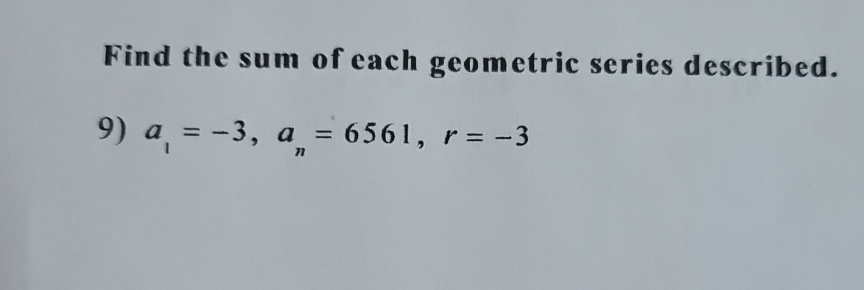 Solved Find the sum of each geometric series | Chegg.com