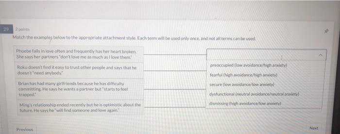 Solved Match the examples below to the appropriate | Chegg.com