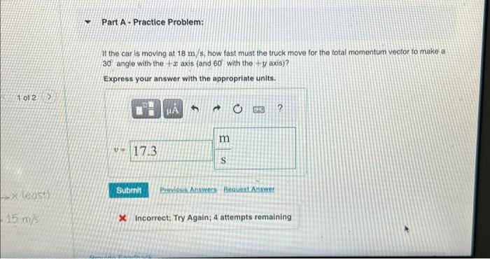 Solved Let's begin by calculating the total momentum of two | Chegg.com