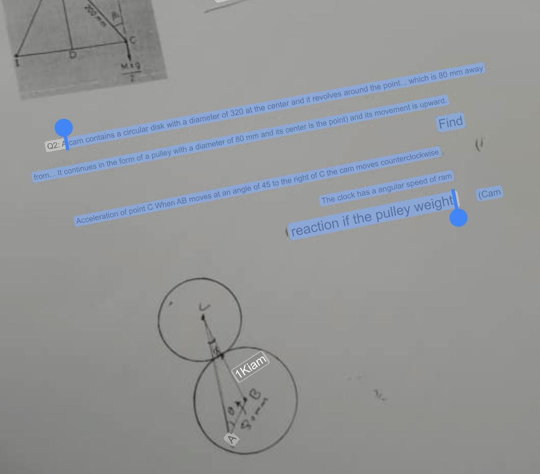Q2: F cam contains a circular disk with a diameter of | Chegg.com