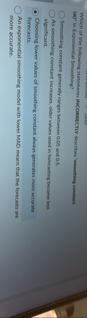 Solved Which of the following statements INCORRECTLY | Chegg.com