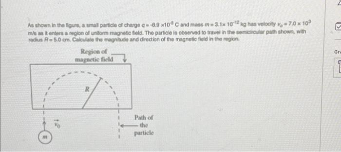 Solved As shown in the figure, a smal particle of charge ( | Chegg.com