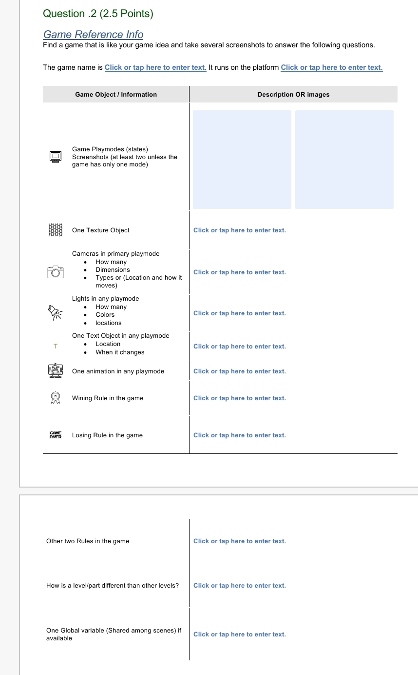 Solved Question . 2 (2.5 ﻿Points)Game Reference InfoFind a | Chegg.com