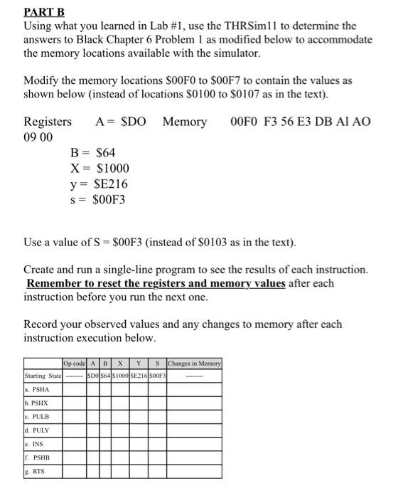 PART B Using what you learned in Lab \#1, use the | Chegg.com