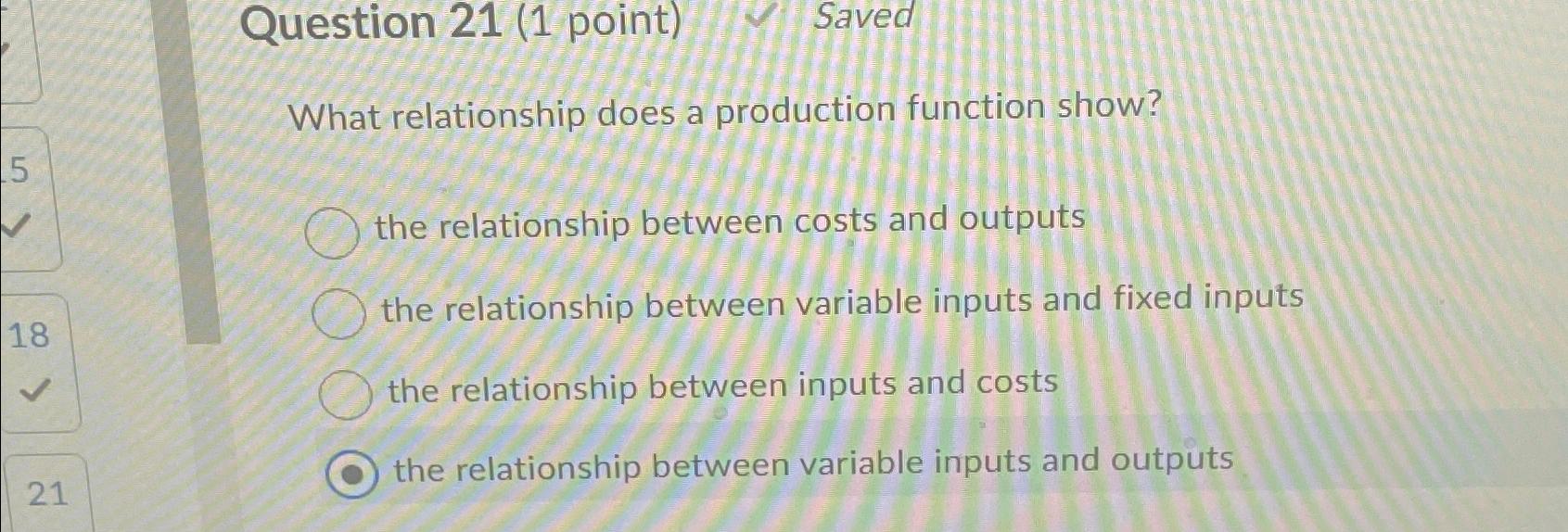 Solved Question 21 (1 ﻿point)SavedWhat relationship does a | Chegg.com