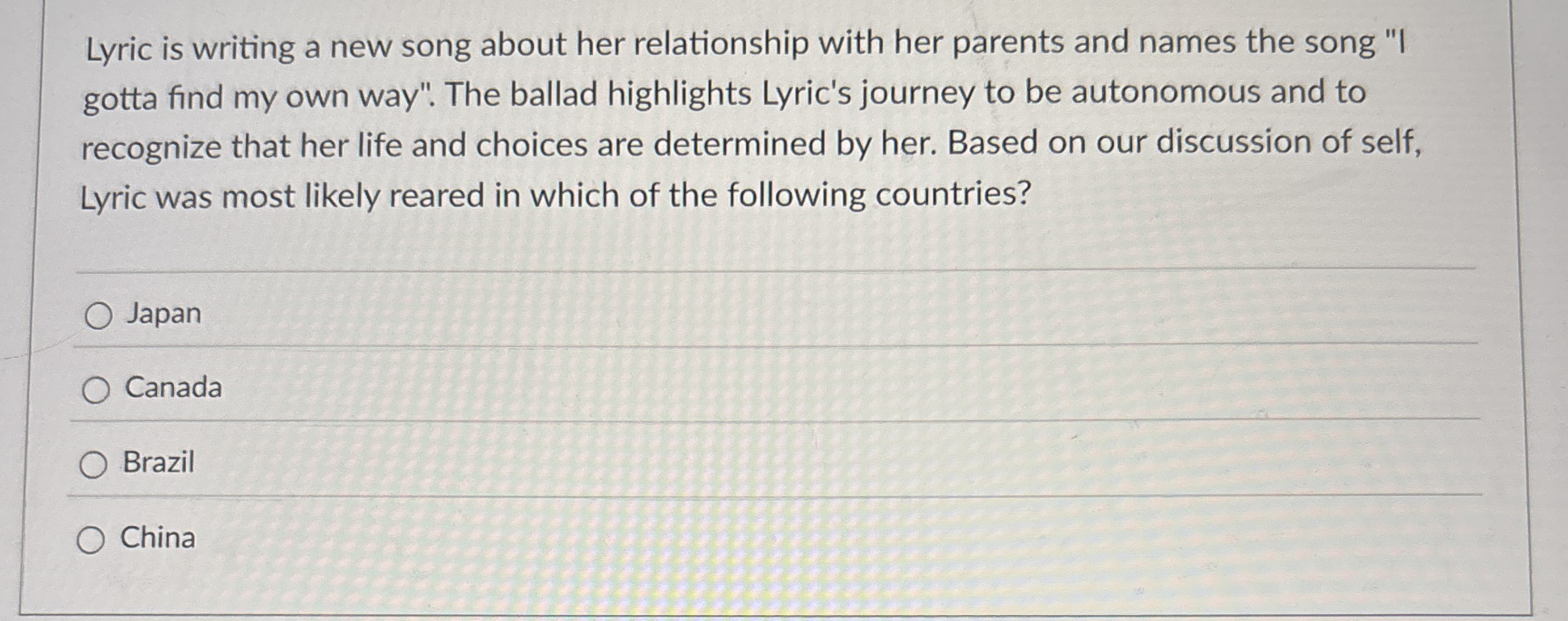 Solved Lyric is writing a new song about her relationship | Chegg.com