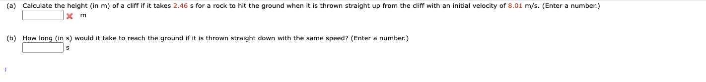 Solved Calculate the height (in m) ﻿of a cliff if it takes | Chegg.com