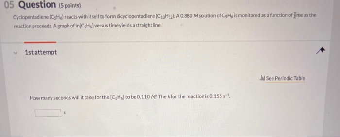 Solved Cyclopentadiene (C5H6) reacts with itself to form | Chegg.com