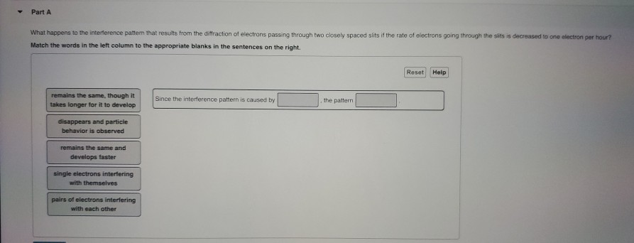 Solved Part A What happens to the interference pattern that | Chegg.com