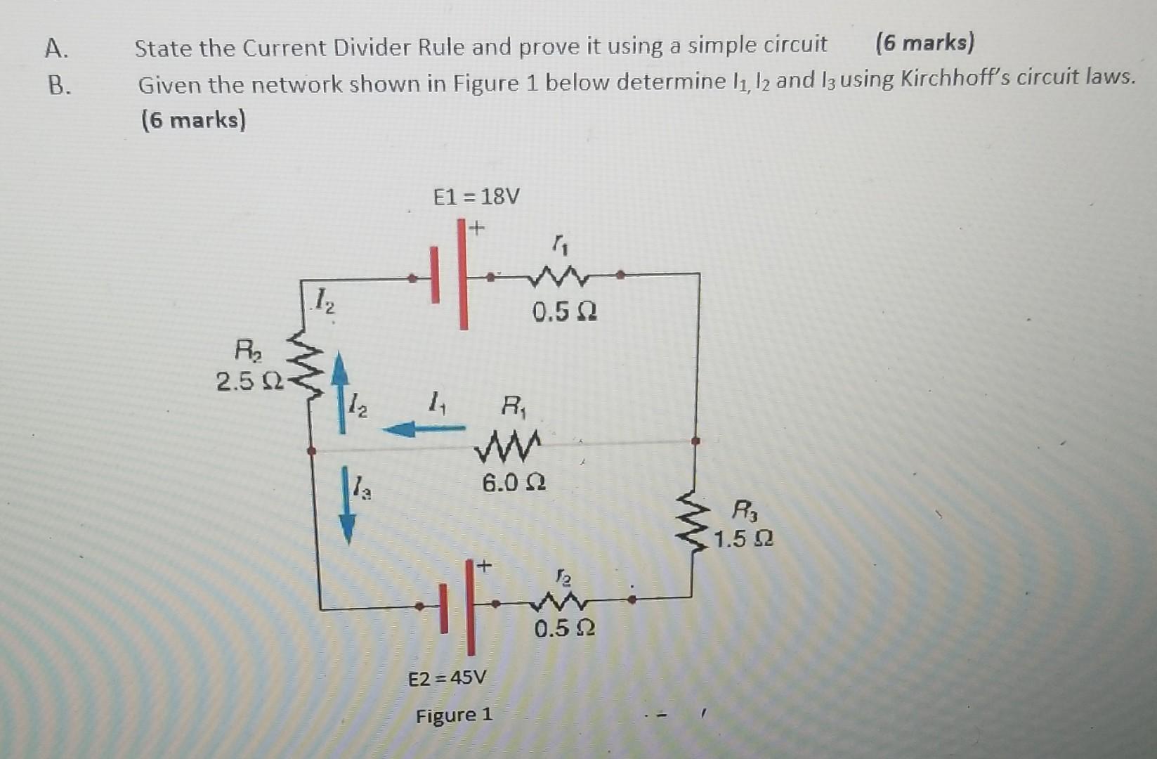 Solved A. State the Current Divider Rule and prove it using | Chegg.com