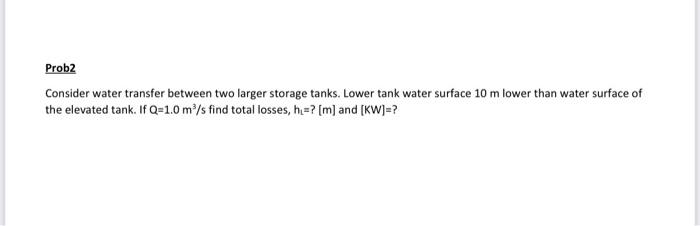 Solved Prob2 Consider water transfer between two larger | Chegg.com