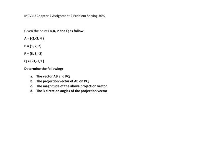 Solved MCV4U Chapter 7 Assignment 2 Problem Solving 30% | Chegg.com
