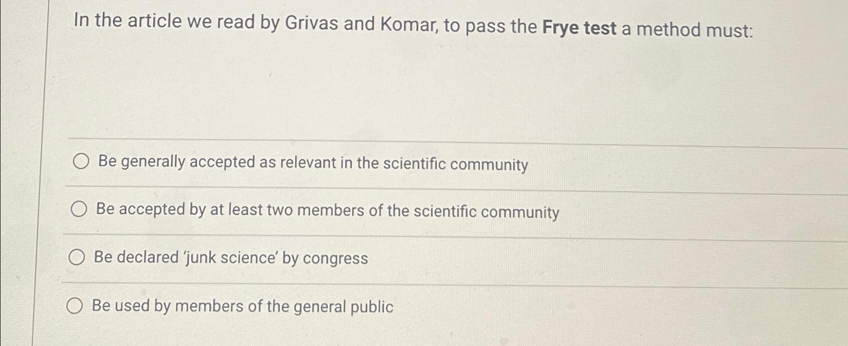 Solved In the article we read by Grivas and Komar, to pass | Chegg.com