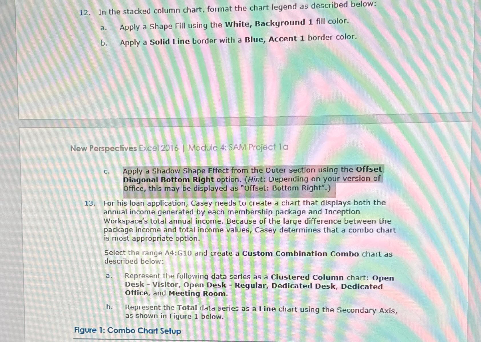 Solved In the stacked column chart, format the chart legend | Chegg.com
