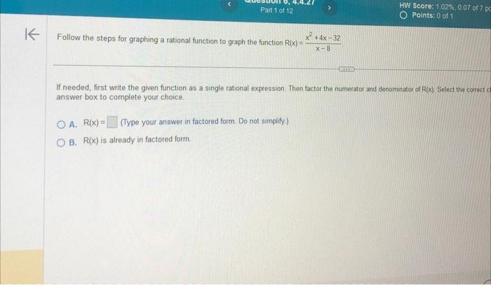 Solved Follow The Steps For Graphing A Rational Function To