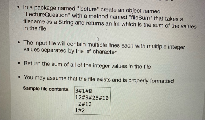 Solved • In A Package Named Lecture Create An Object Named 